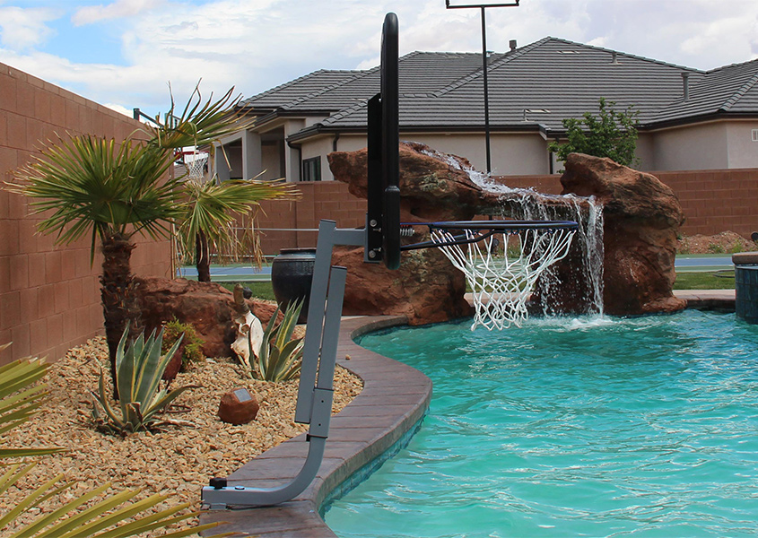 QuikFire Pool Basketball Hoop Photos - SwimShape
