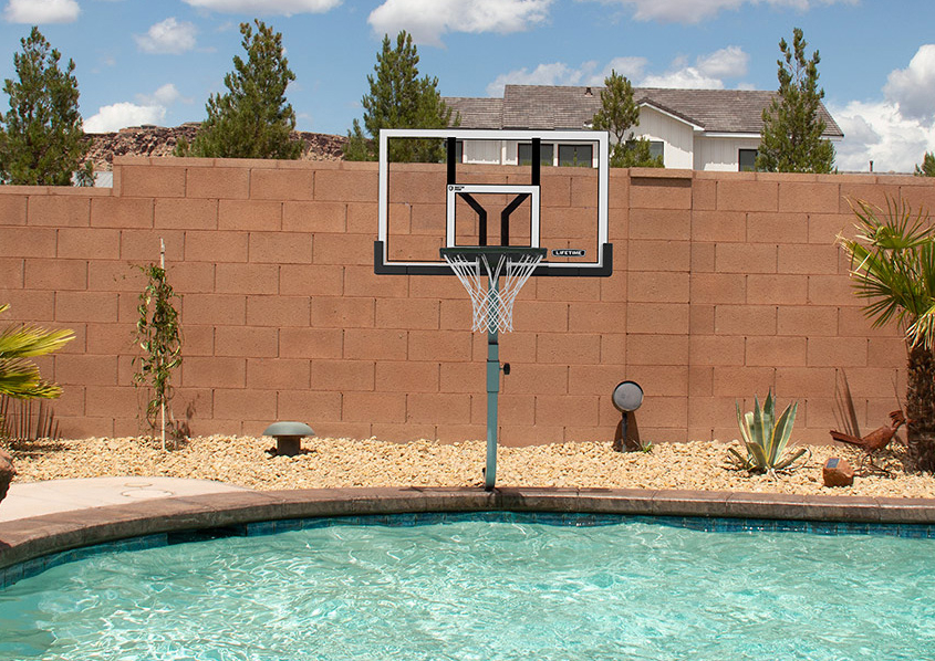 QuikFire Pro Pool Basketball Hoop Photos - SwimShape